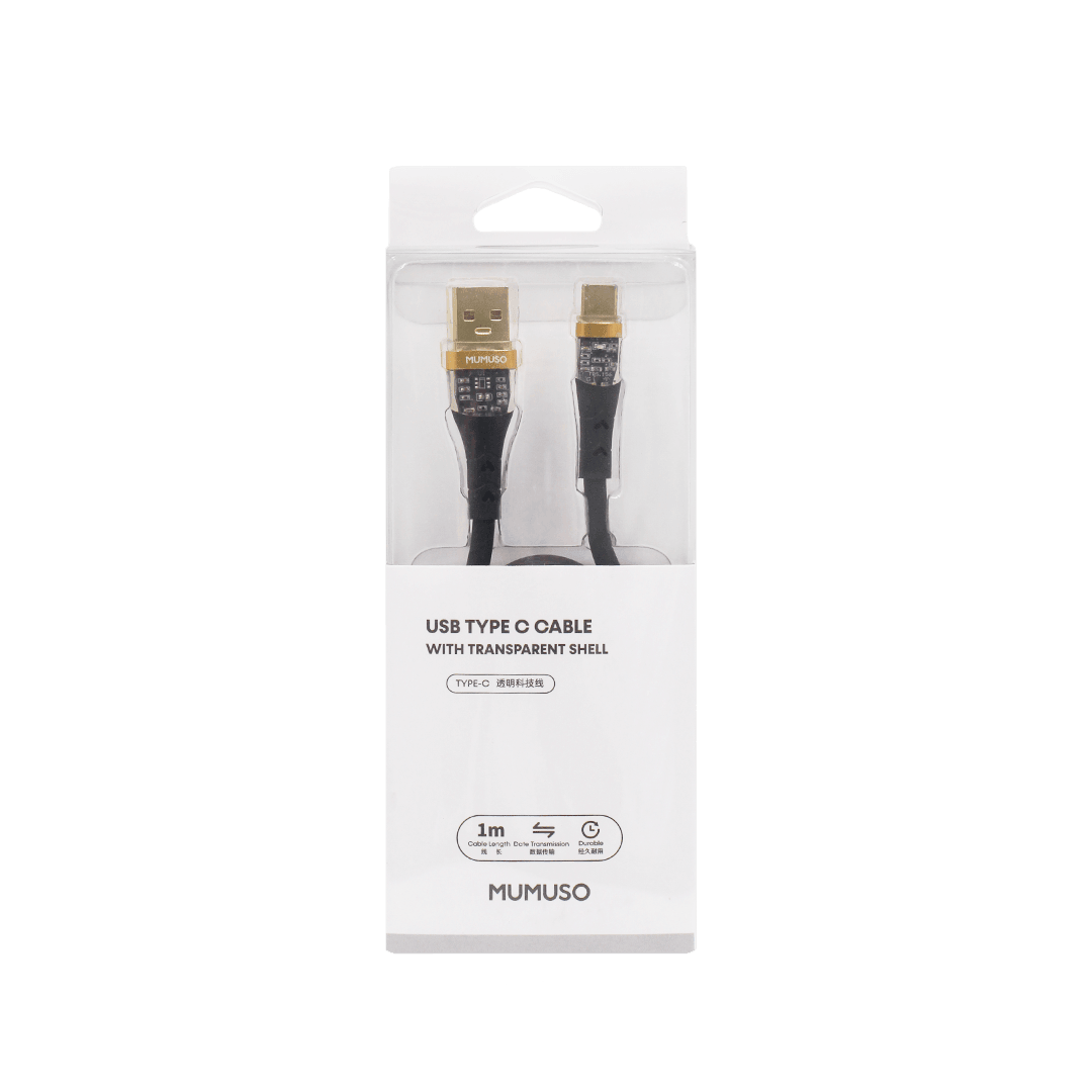USB TYPE C CABLE WITH TRANSPARENT SHELL – Mumuso Jordan